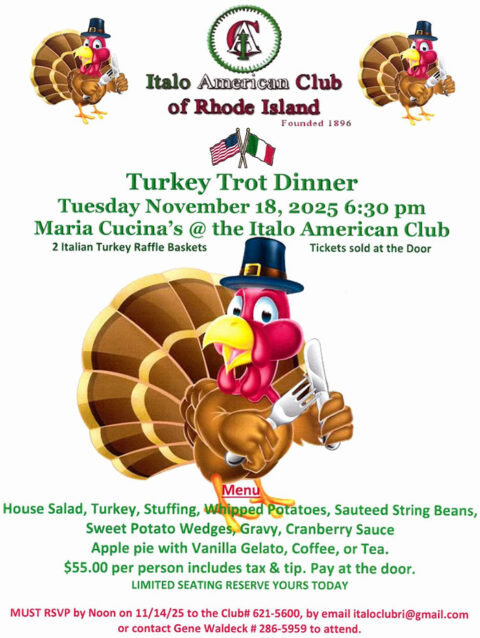 Turkey Trot Dinner | Italo American Club of Rhode Island